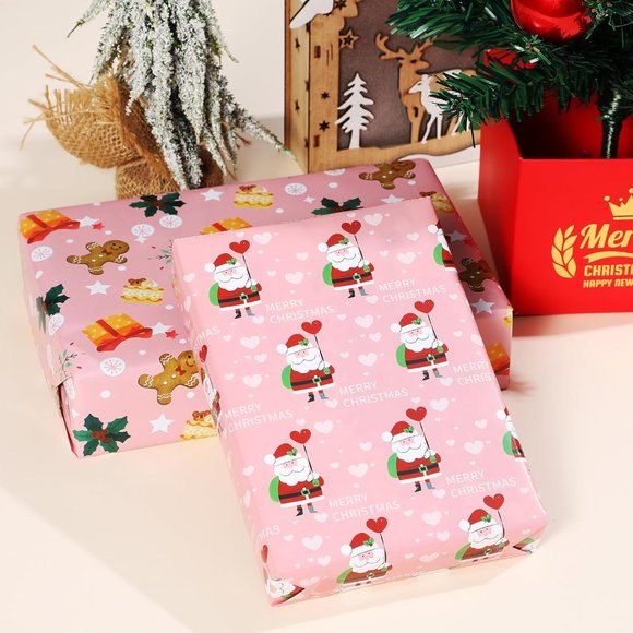 Party Supplies | Kids Christmas Wrapping Paper Santa And Tree Design 8 ...